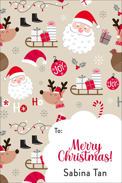 Santa and the Gang Christmas Gift Tag – Pepa Prints