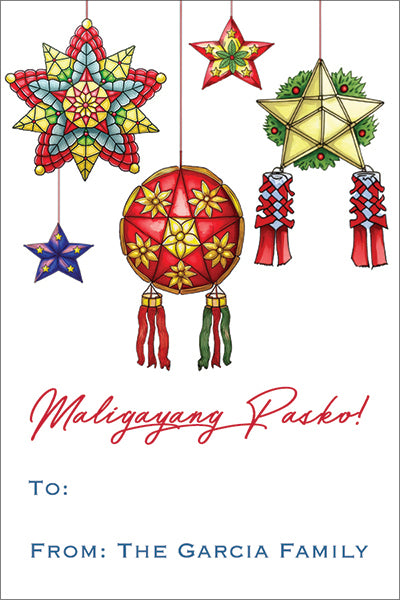 Festive Parols 4 Christmas Gift Tag – Pepa Prints